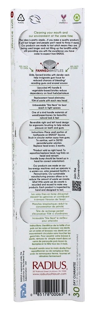 Radius Tooth brush Soft with Refill