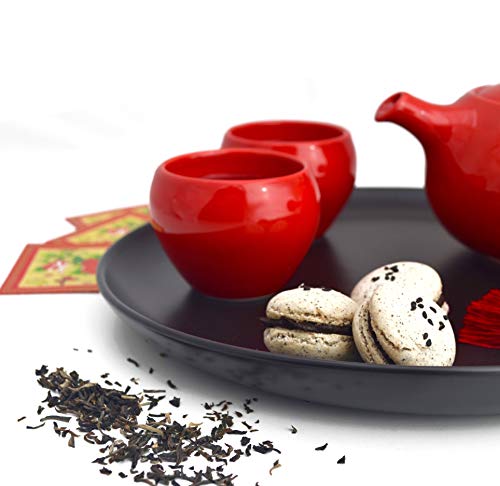 Maia Ming Designs | EVA Serving Platter | Black Matte Stoneware | Modern Tea Tray with Ergonomic Rim | Inspired by Eva Zeisel | Design Award