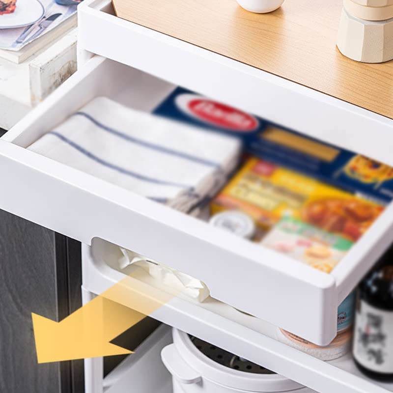 DANN Kitchen Storage Basket Trolley Home Storage Rack Wheel Storage Rack for Bathroom (Color : D, Size : 40cm*68cm)