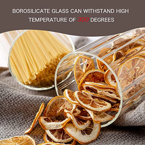 Facilfeliz 3 Pack Glass Food Storage Jars, 64 oz Glass Food Storage Containers with Airtight Bamboo Lids, Pantry Organization Jar for Spice, Flour & Sugar Container, Canister Set for Kitchen Counter