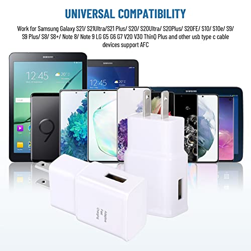 Fast Charger with USB Type C Cable 10ft for Samsung Galaxy S10/S10e/S10 Plus/S9/S9 Plus/S8/S8 Plus/A13/S23/A30/A31/A32/A50/A51/A52/A53/Note 20/Note 10/Note 9/Note 8/S20/S20+/S21/S21+/S22 Ultra,2Pack