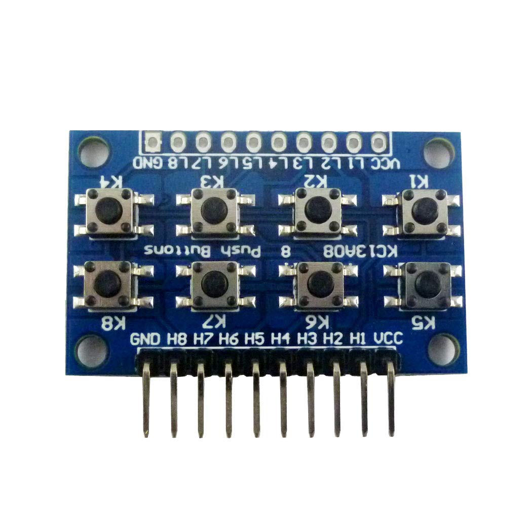 eletechsup 8-Button High Level Push Buttons Module 8 Keyboard Keypad for Arduiuo Due Breadboard Leonardo Zero TRE Micro Banana pi STM32 with pin (1)