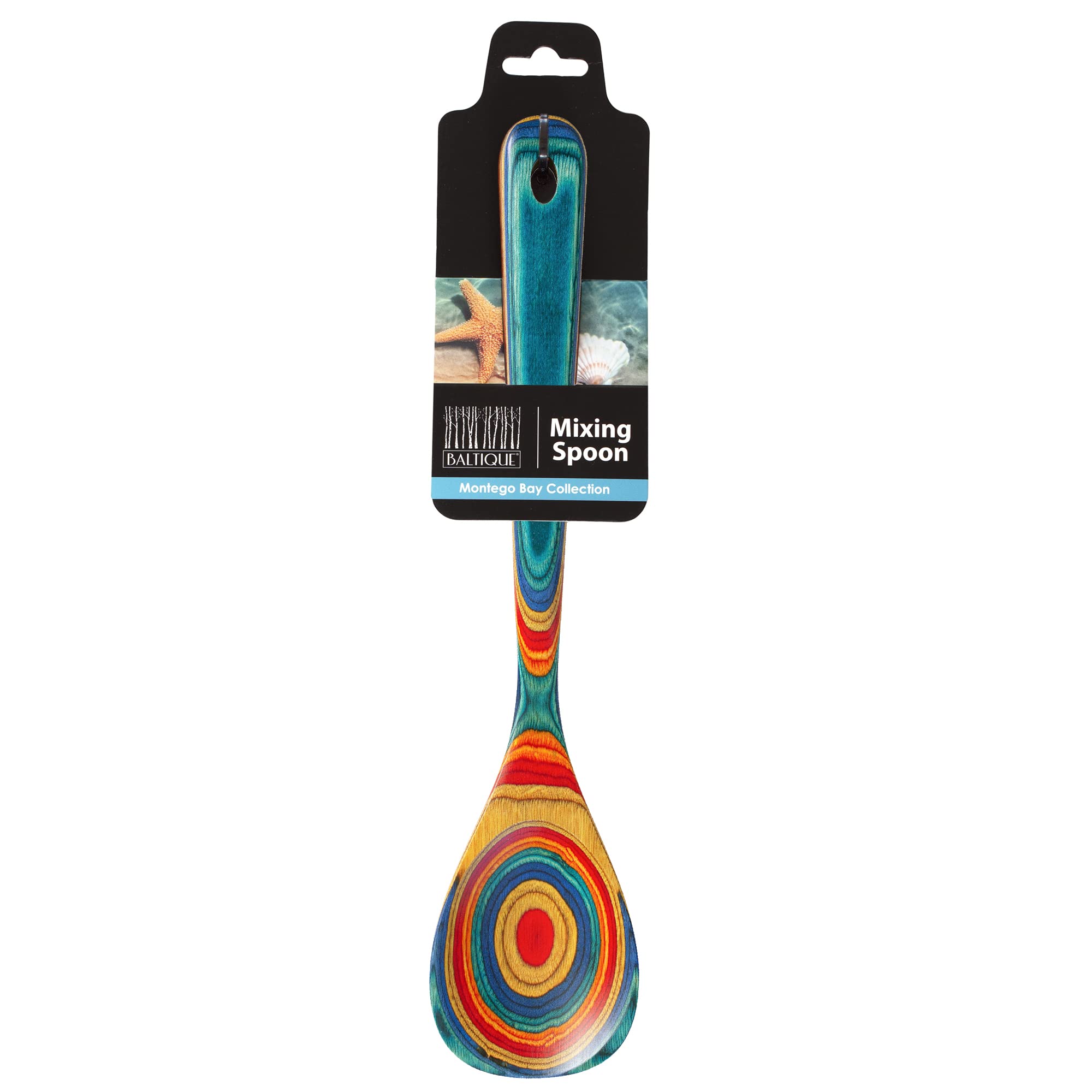 Baltique Montego Bay Collection 12-1/2" Wooden Cooking Spoon, Safe for Nonstick
