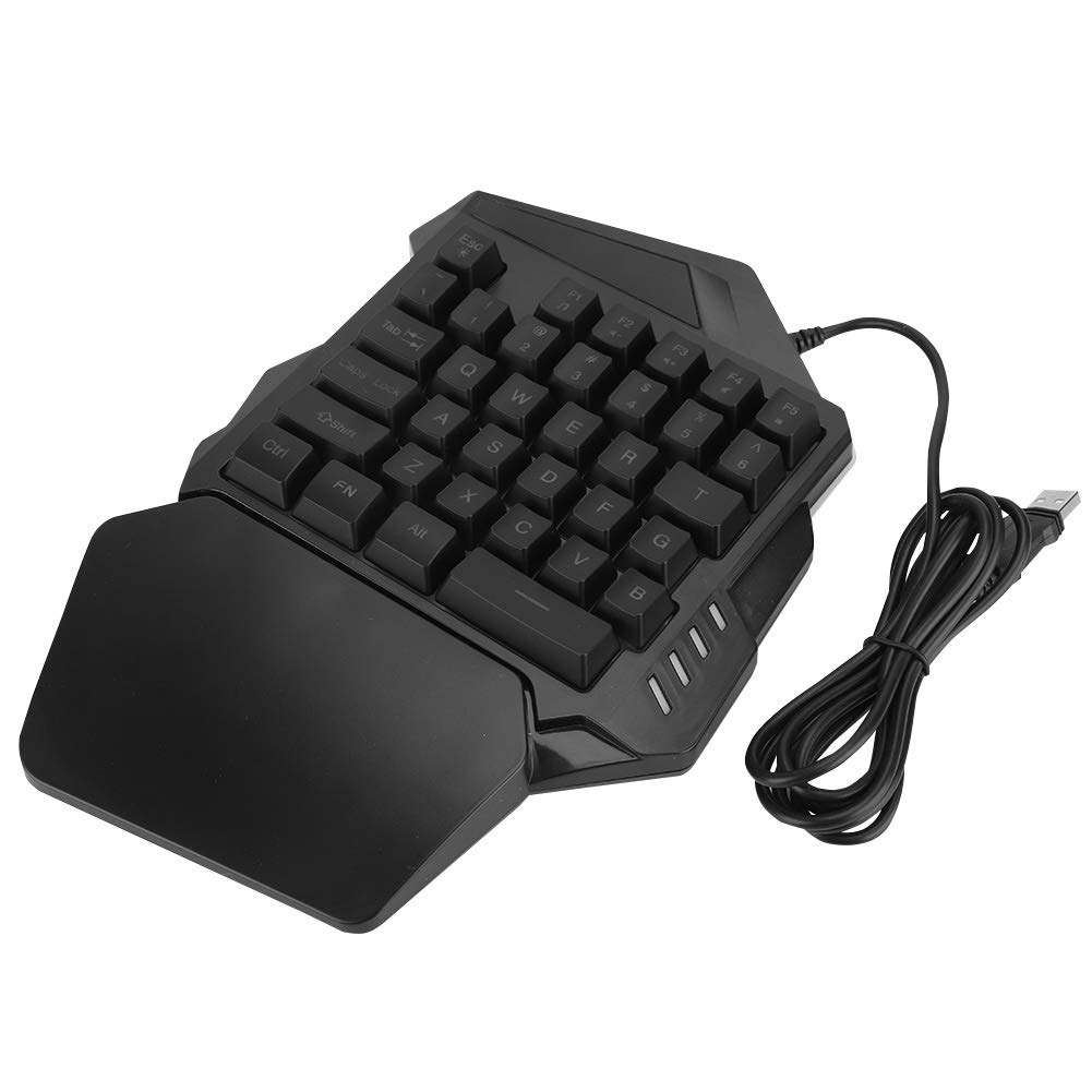 One Handed Gaming Keypad, Single Hand Membrane Keycap Gaming Keyboard with Breathing Lights Higher Achievement in The Game