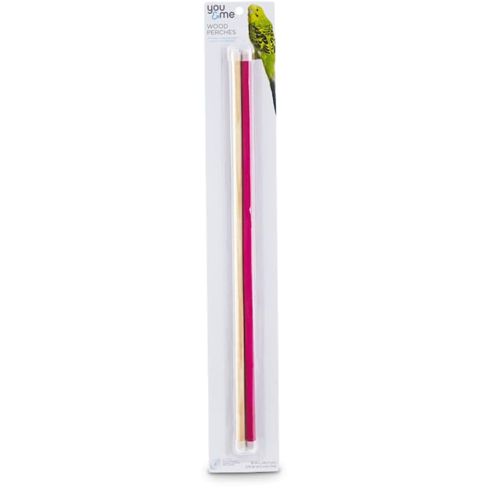 You & Me Colorful 1/2-inch Wood Bird Perch 2 Pack, X-Large
