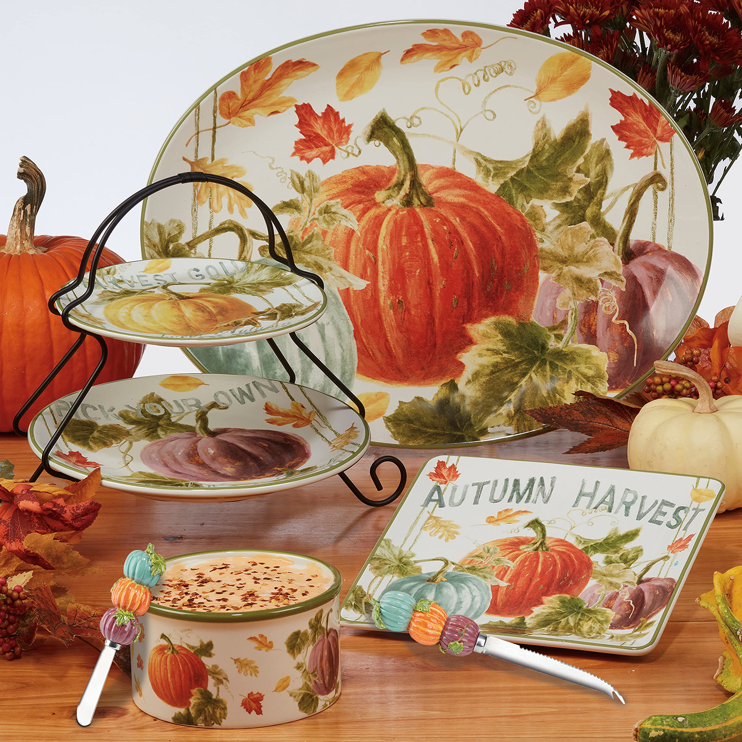 Certified International Harvest Autumn Havest 9" Soup/Cereal Bowls, Set of 4, Multicolor