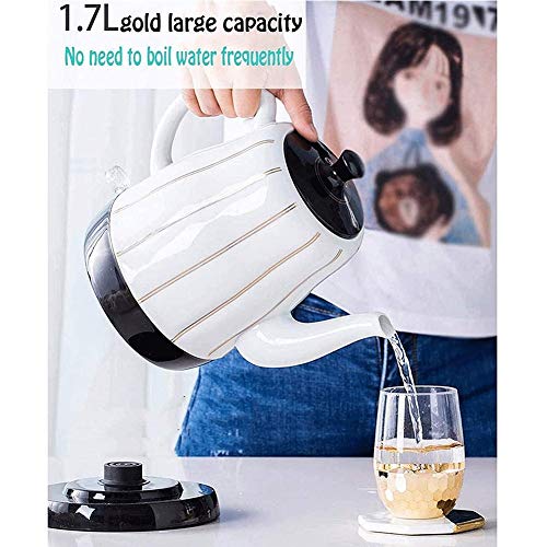 FairUo Kettles for Boiling Water 1.7L Retro Jug, Cooks Water Fast for Tea, Coffee, Soup, Removable Base, Ceramic Cordless Kettle Teapot