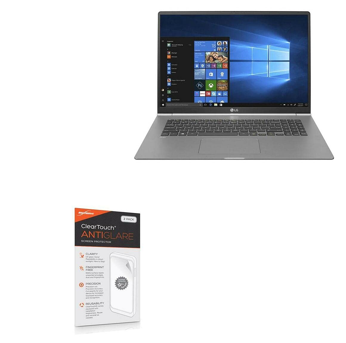 BoxWave Screen Protector Compatible with LG Gram 17" (17Z990) - ClearTouch Anti-Glare (2-Pack), Anti-Fingerprint Matte Film Skin for LG Gram 17" (17Z990)