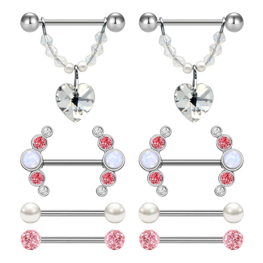 AVYRING Nipple Rings Nipplerings Piercing Women Jewelry Surgical Steel Nipple Shield Nipple Barbells 14g