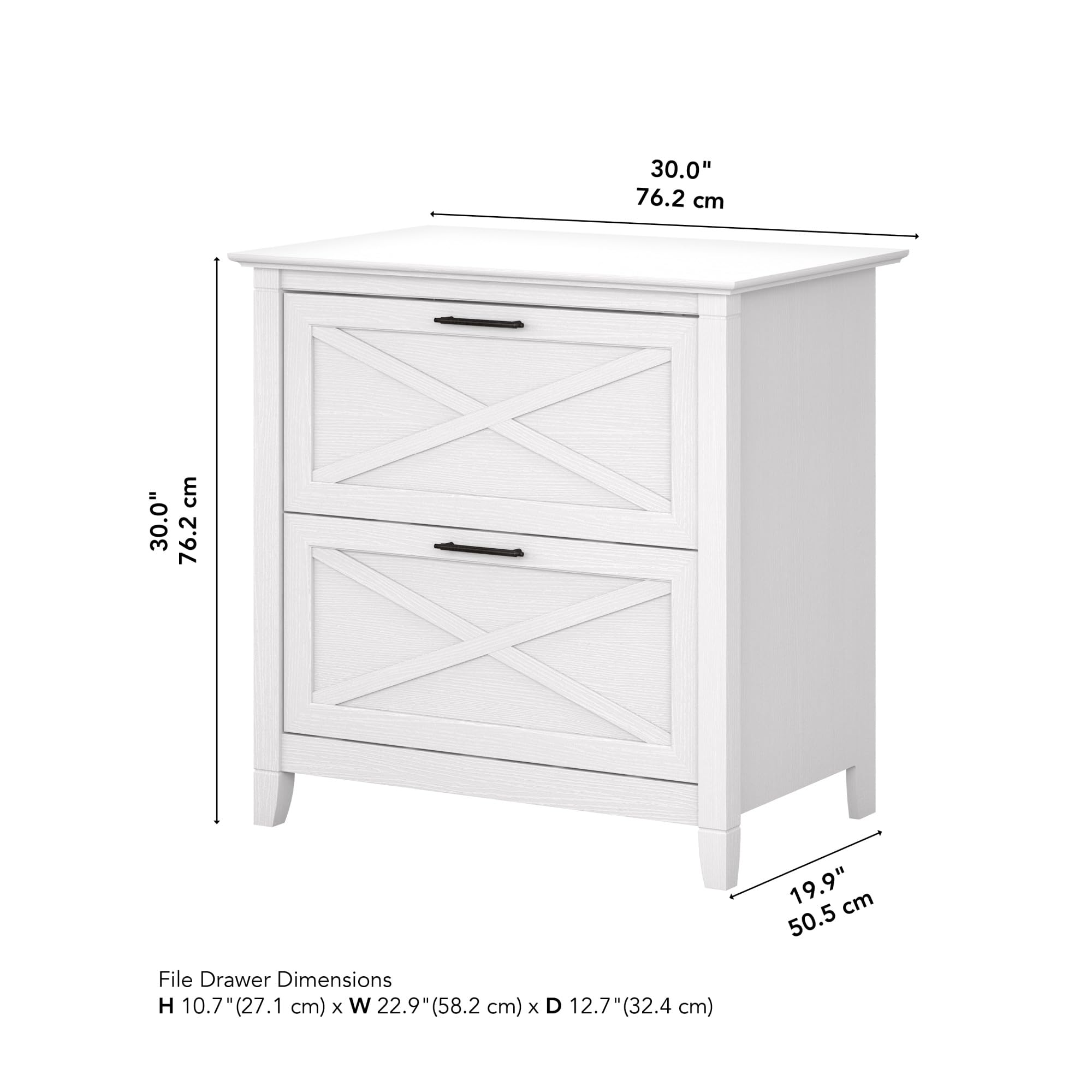 Bush Furniture Key West Lateral File Cabinet, Modern Farmhouse 2 Drawer File Cabinet for Home Office