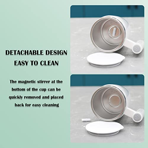 daasigwaa Rechargeable Self Stirring Mug - Magnetic Electric Auto Mixing Stainless Steel Cup for Office/Kitchen/Travel/Home Coffee/Tea/Hot Chocolate/Milk-430 ml/14.5 oz(White)