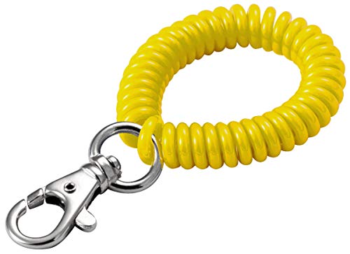 Lucky Line 2β Diameter Spiral Wrist Coil with Trigger Snap, Flexible Wrist Band Key Chain Bracelet, Stretches to 12β, Color May Vary (40701)