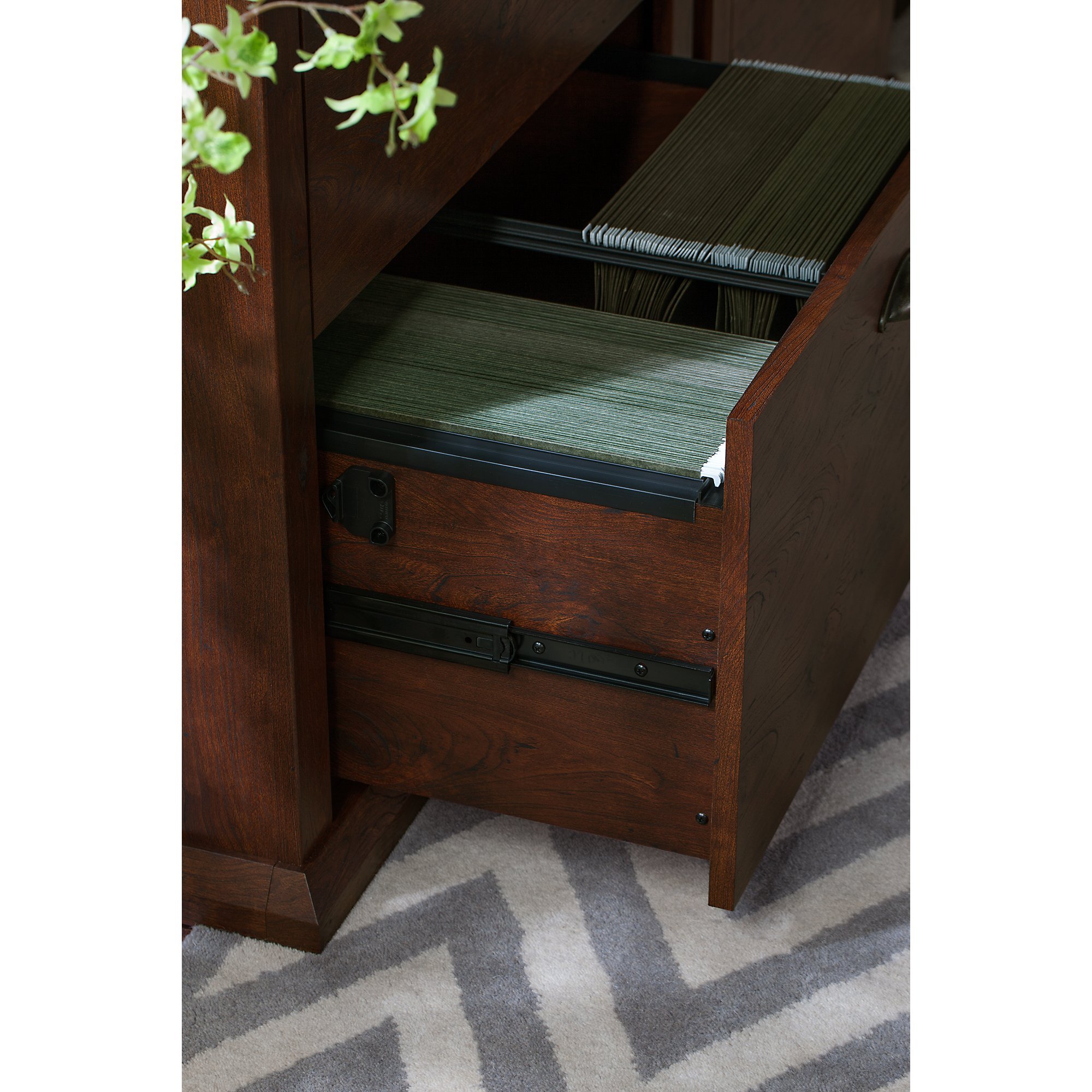 Bush Furniture Yorktown 2 Drawer Lateral File Cabinet, Document Storage Chest for Home Office, White Oak
