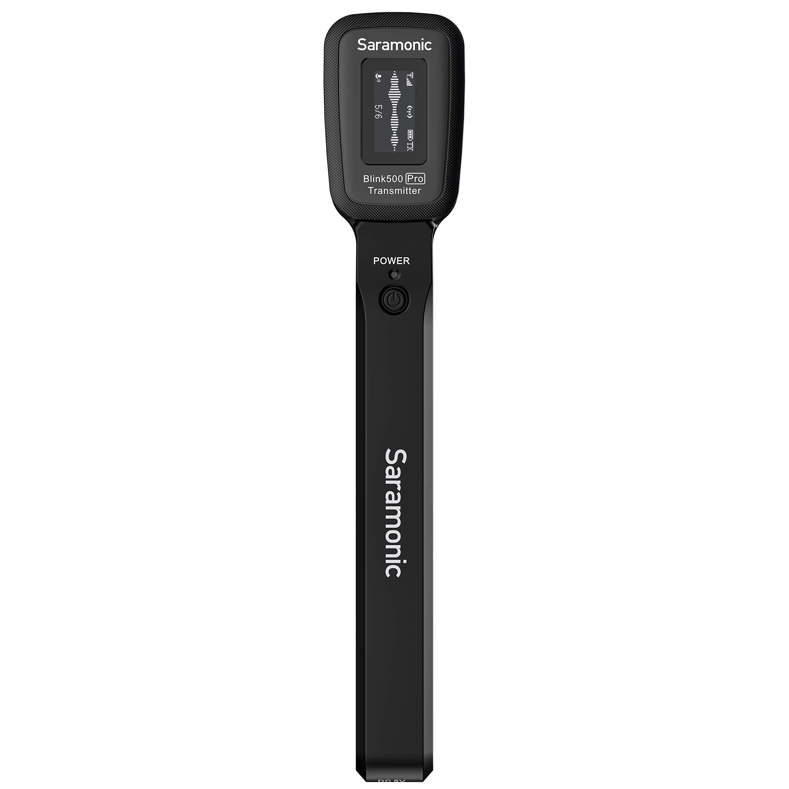 Saramonic Handheld Transmitter Holder for Blink 500 Pro TX Transmitters with Foam Windscreen and Built-in 1100mAh Battery/Charger (Blink 500 Pro HM)