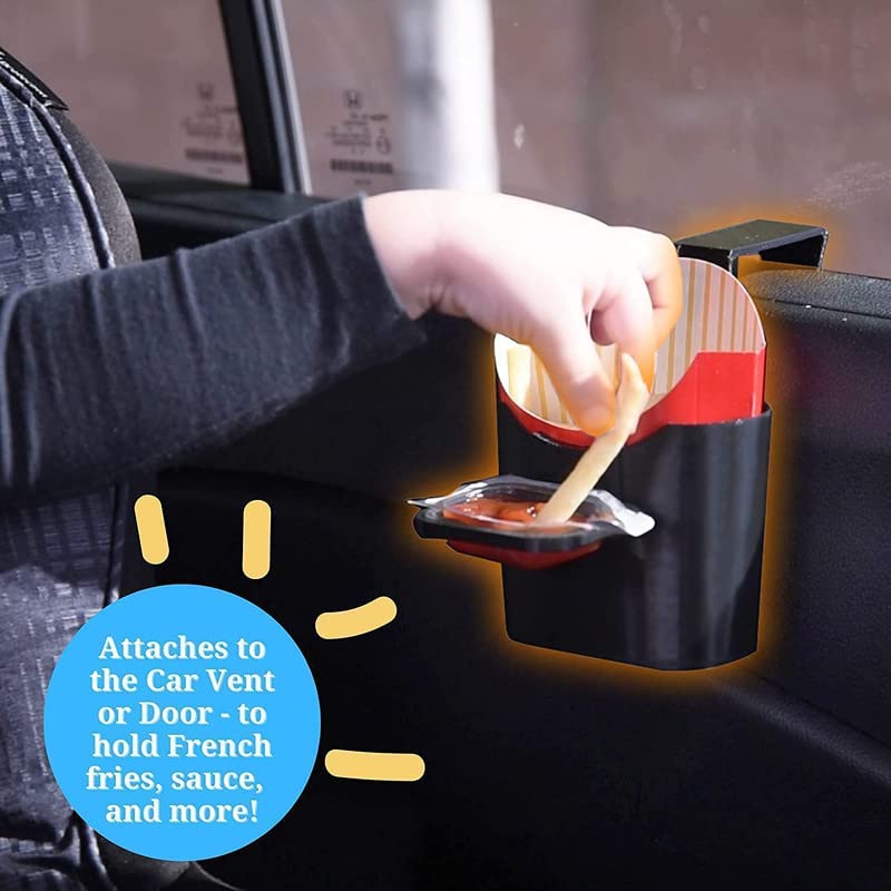 Mighty Mojo Vent N' Door Caddy and Sauce Caddy Bundle 2-Pack – French Fry Holder – Holds Fries, Sauce & More – Connects to Vent and Door – 2-Pack