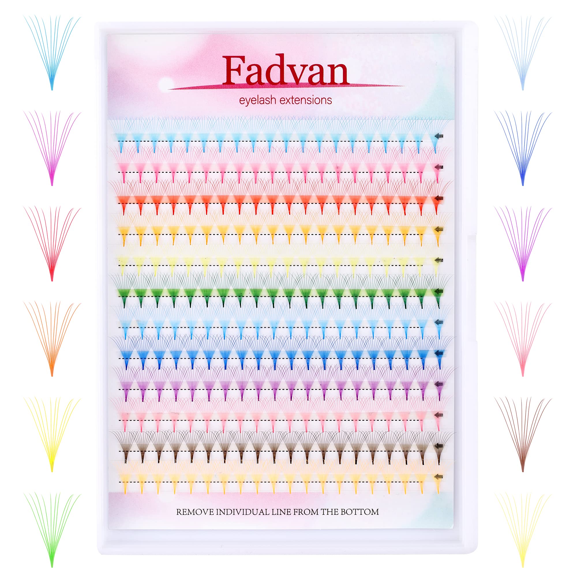 Colored Lash Extensions 240pcs 12 Color Premade Fans Eyelash Extensions 10D 13mm Color Lashes Extension 0.07 D Curl Professional Colored Individual Lashes (12 Color-0.07D, 13mm)