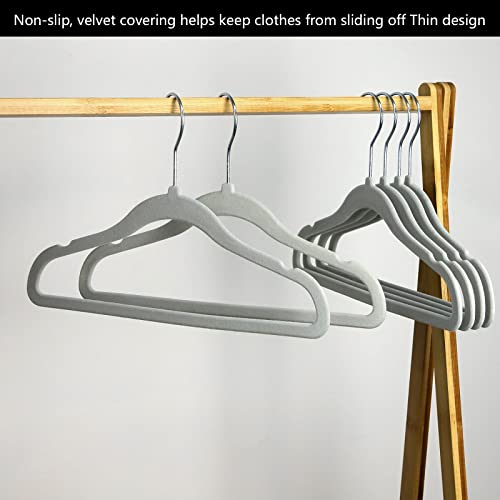 GoodtoU Kids Hangers Velvet 50 Pack Baby Hangers for Closet Non Slip Childrens Infant Hangers Grey