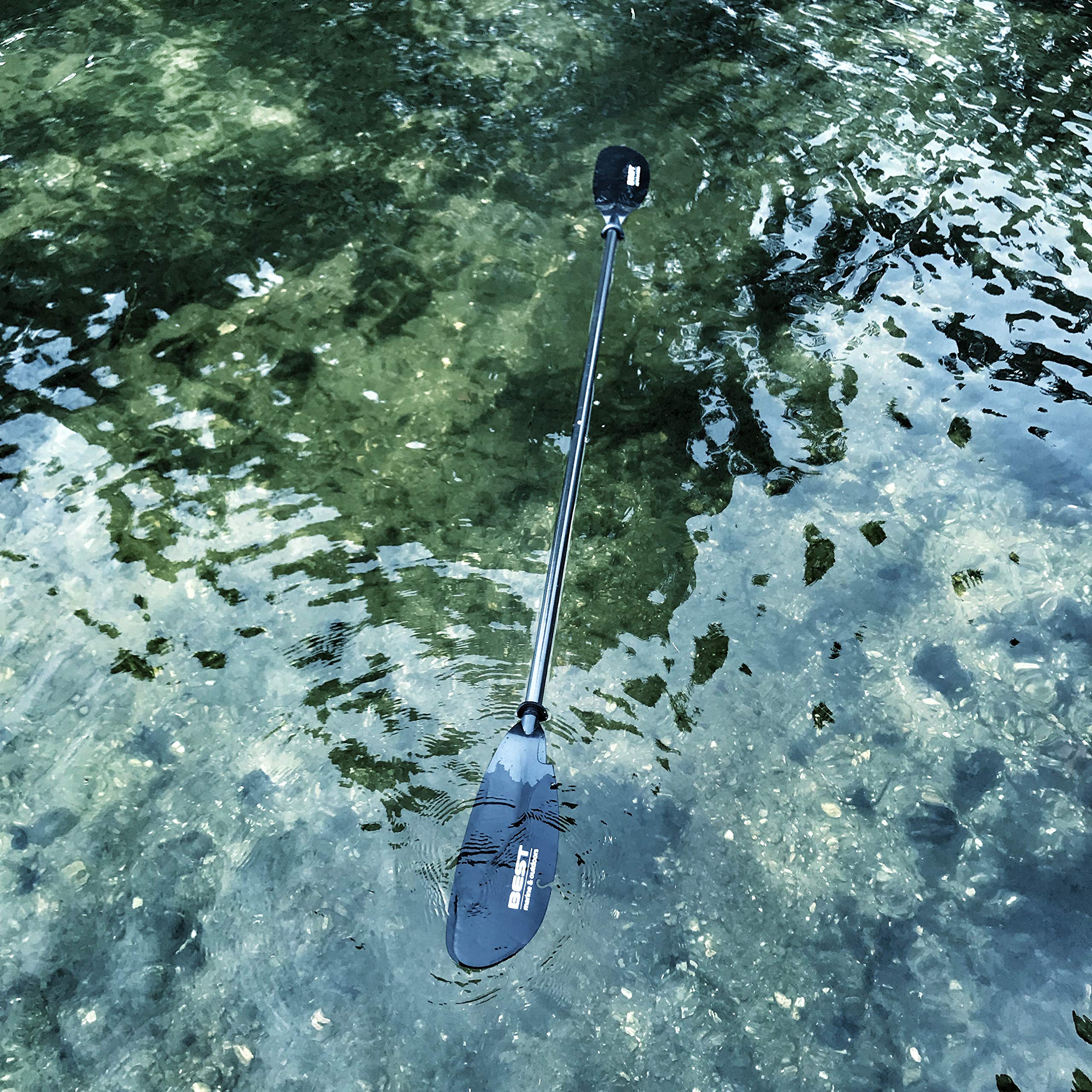 Best Marine and Outdoors Kayak Fishing Paddle, Adjustable 250cm Carbon Fiber Angler Oar with ABS Blades, 34oz Lightweight, 2 Piece Kayaking Accessories with 5ft Leash