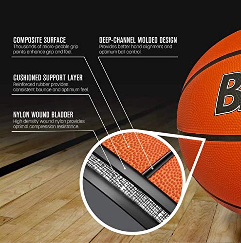Biggz (6 Pack) Official Size 7 Premium Rubber Basketballs - Bulk Wholesale with Pump