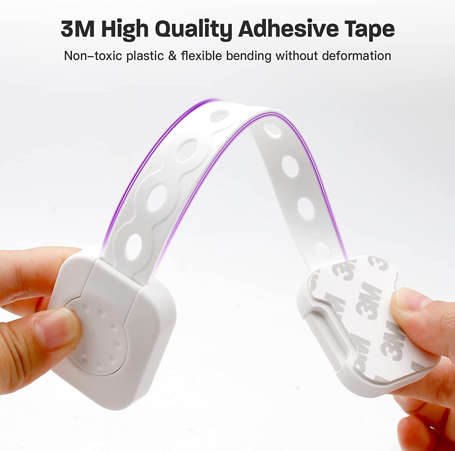 Cabinet Locks for Babies (6 Pack) Safety Child Lock Baby Proofing Drawers Door Latches for Fridge, Dishwasher, Toilet Seats, Ovens, Kitchen - Adjustable Kids Strap Lock, 3M Adhesive Easy Installation