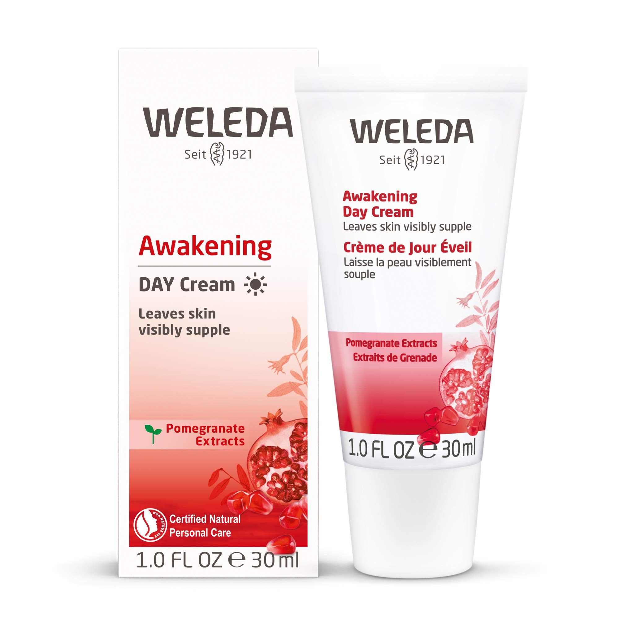 Weleda Awakening Day Face Cream, 1 Fluid Ounce, Plant Rich Moisturizer with Pomegranate Extract, Argan and Macadamia Oils
