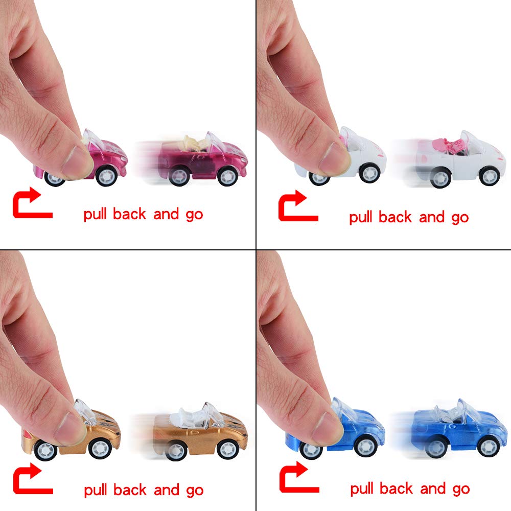 JOYIN Premium 24 Pcs Filled Easter Eggs with Toy Cars, 2.25β Bright Colorful Egg Prefilled with Pull Back Vehicles for Boys Kids Easter Eggs Hunt, Easter Basket Stuffers, Party Favors, Classroom Prize