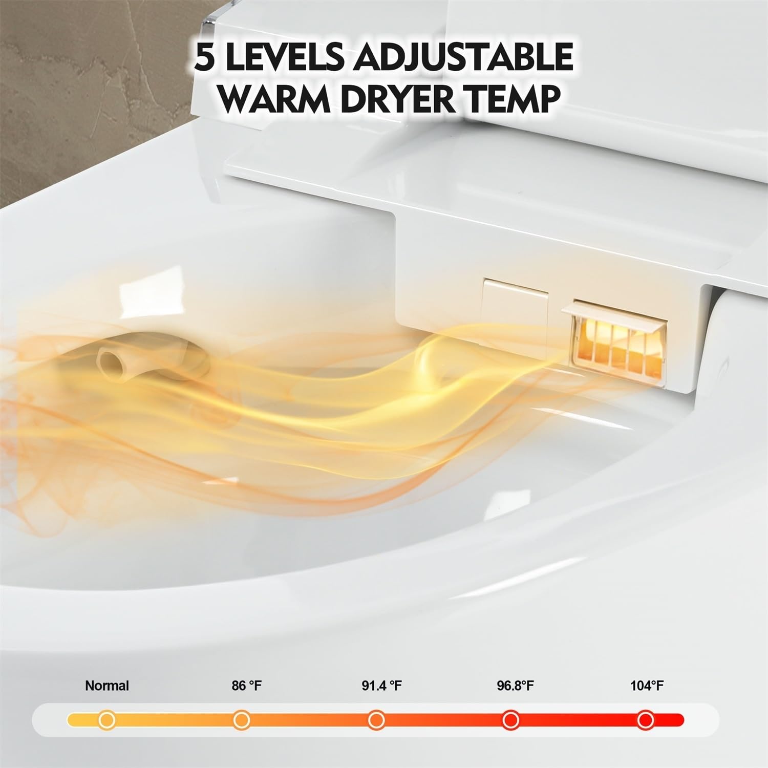 Elongated Bidet Toilet With Heated Seat Dryer And Warm Water Remote Control White Ceramic Included