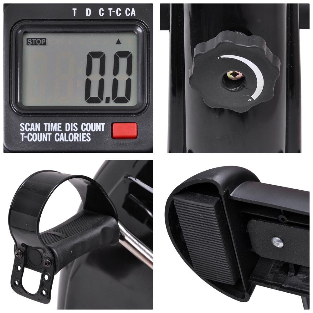 AW Indoor Exercise Bike Resistance Adjustable Mini Pedal Exerciser w/LCD Display