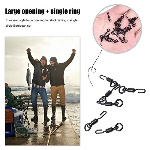 Awakingdemi 20x Spinner Swivel for Ronnie Rig Carp Fishing Tackle Tool Accessories Black
