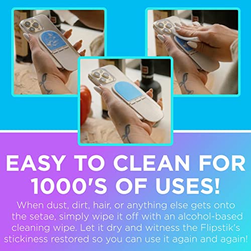 Flipstik New V2 - Foldable Adhesive Phone Mount - Stick Phone to Mirror, Window, Walls for Hands-Free Viewing, Selfies, or Videos - Tripod, & Kickstand - Featured in Shark Tank -Â Carrara Marble