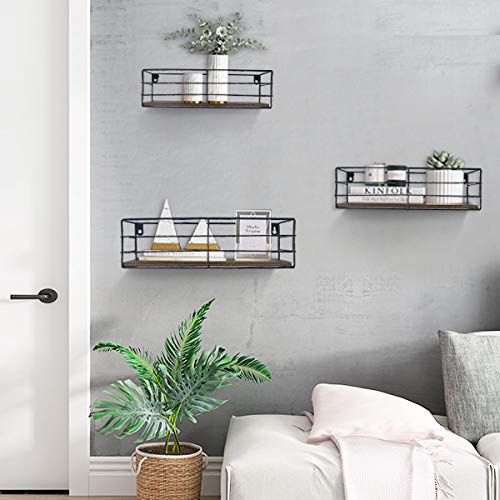 CRUGLA Floating Bathroom Wall Mounted Shelves 6 Sets