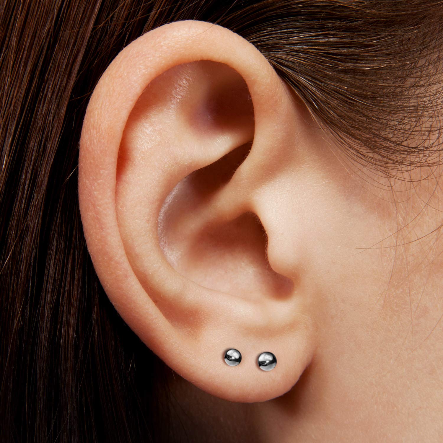 BodyJ4You Labret Stud Tragus Earring 18G Threadless Push In Goldtone Steel Helix Monroe