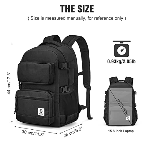 G4Free Travel Work Laptop Backpack for Men Women Heavy Duty Water Resistant Casual Business Daypack Fits 15.6 Inch(Black)