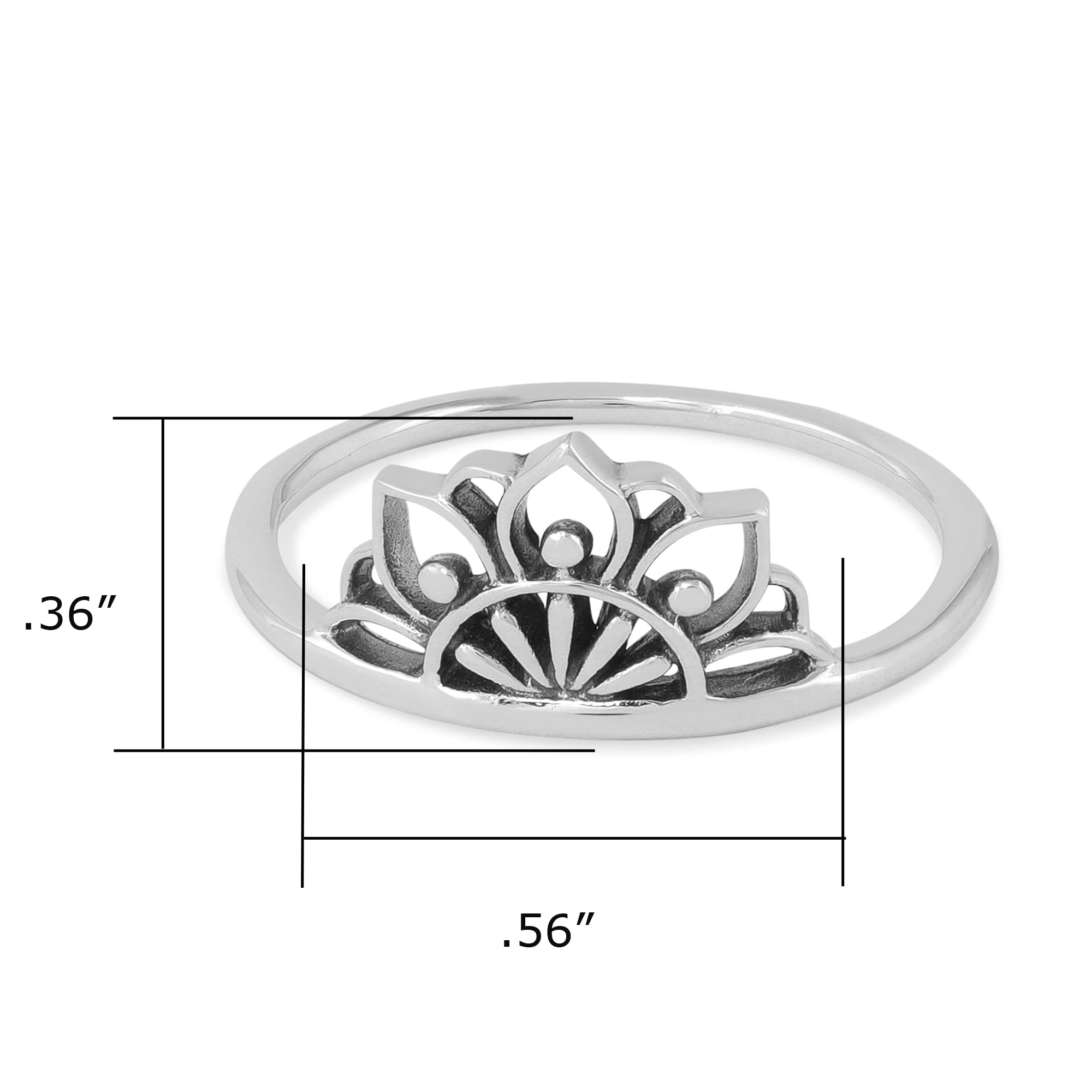 Boma Jewelry Sterling Silver Bohemian Lotus Ring, Size 8