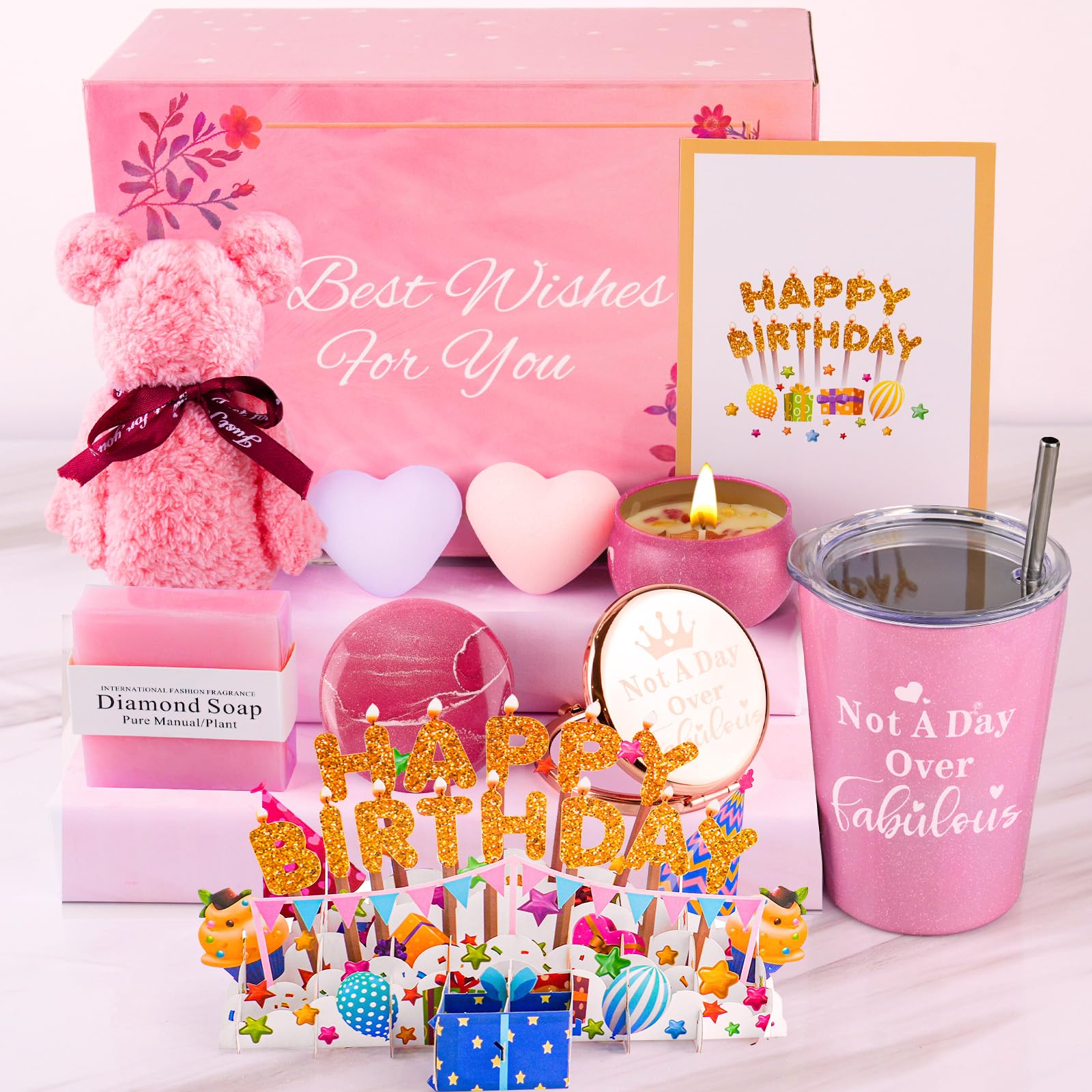 Birthday Gifts for Women, Happy Birthday Gift Baskets Ideas for Her, Mom, Sister, Friends, Wife, Girlfriend, Unique Gifts for Women Who Have Everything, Mothers Day Gifts for Mom from Daughter Son