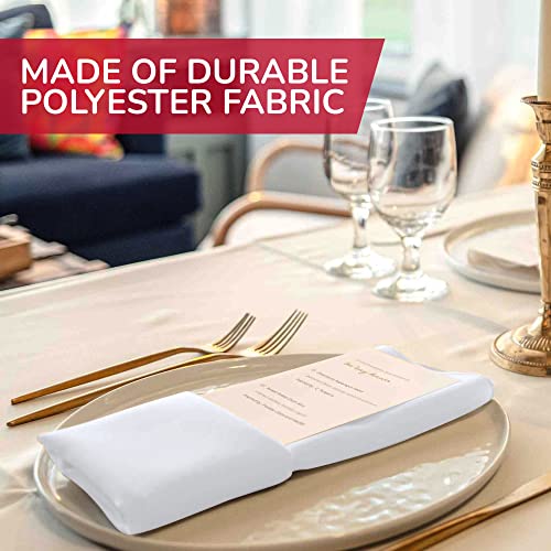 Leviharmony 12 Pack Cloth Napkins β White β 17 x 17 Inch β 100% Polyester Dinner Napkins β Table Napkins for Restaurant, Events and Weddings