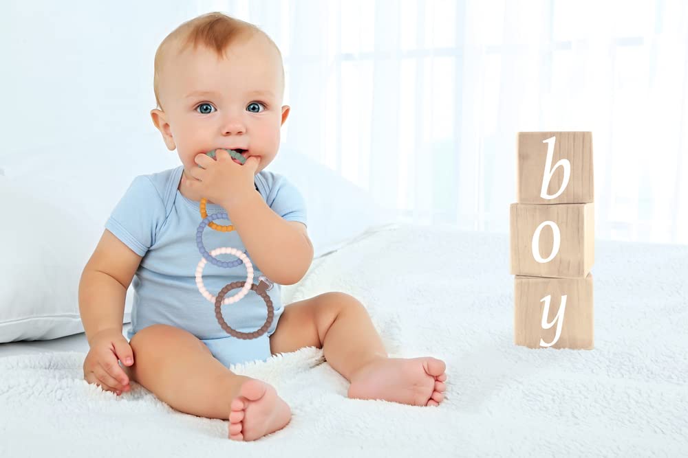Baby Teething Toys, Silicone Baby Teether Freezer BPA Free,with Pacifier Clip Soothe Babies Teething Relief Sore Gums,CPC Certified Brand: MG marmina (Purple)
