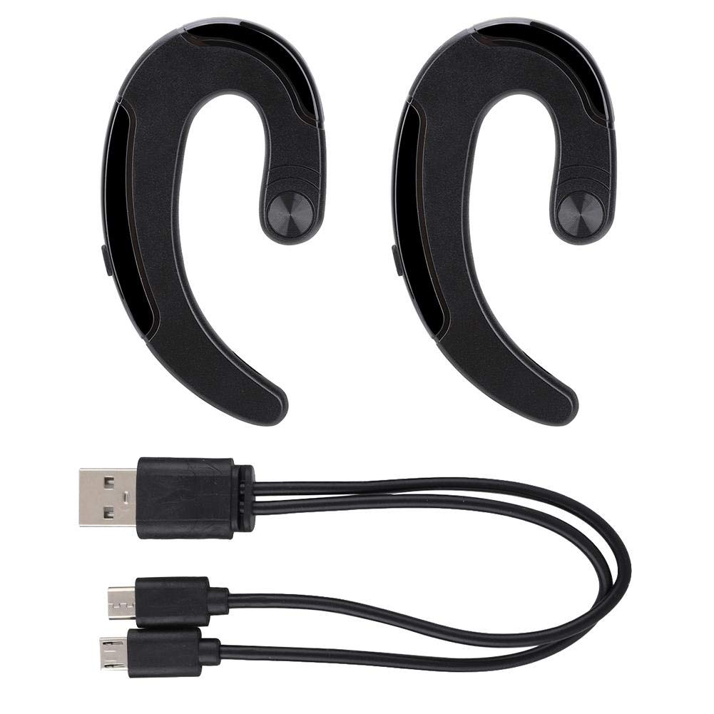 Bluetooth Headset Waterproof Wireless Rechargeable Earphone with Mic(Black)