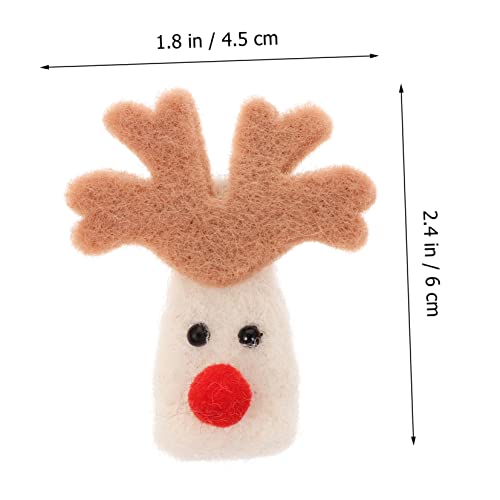 Christmas Felt Ornament Kit 6 Pcs Felt Elk Home Decoration Mini Accessories Miniture Decoration Knitted Doll Christmas Xmas Felt Knitted Santa DIY Handmade Decoration Apparel