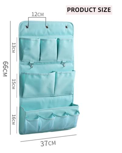 Lerkumey Over Door Hanging Organizer Hanging Storage Bags with 10 Pockets | Multifunctional Storage Bags Organizer with 3Pcs Adhesive Wall Hooks for Wall /Bedroom /Bathroom /Door /Closet (Blue)