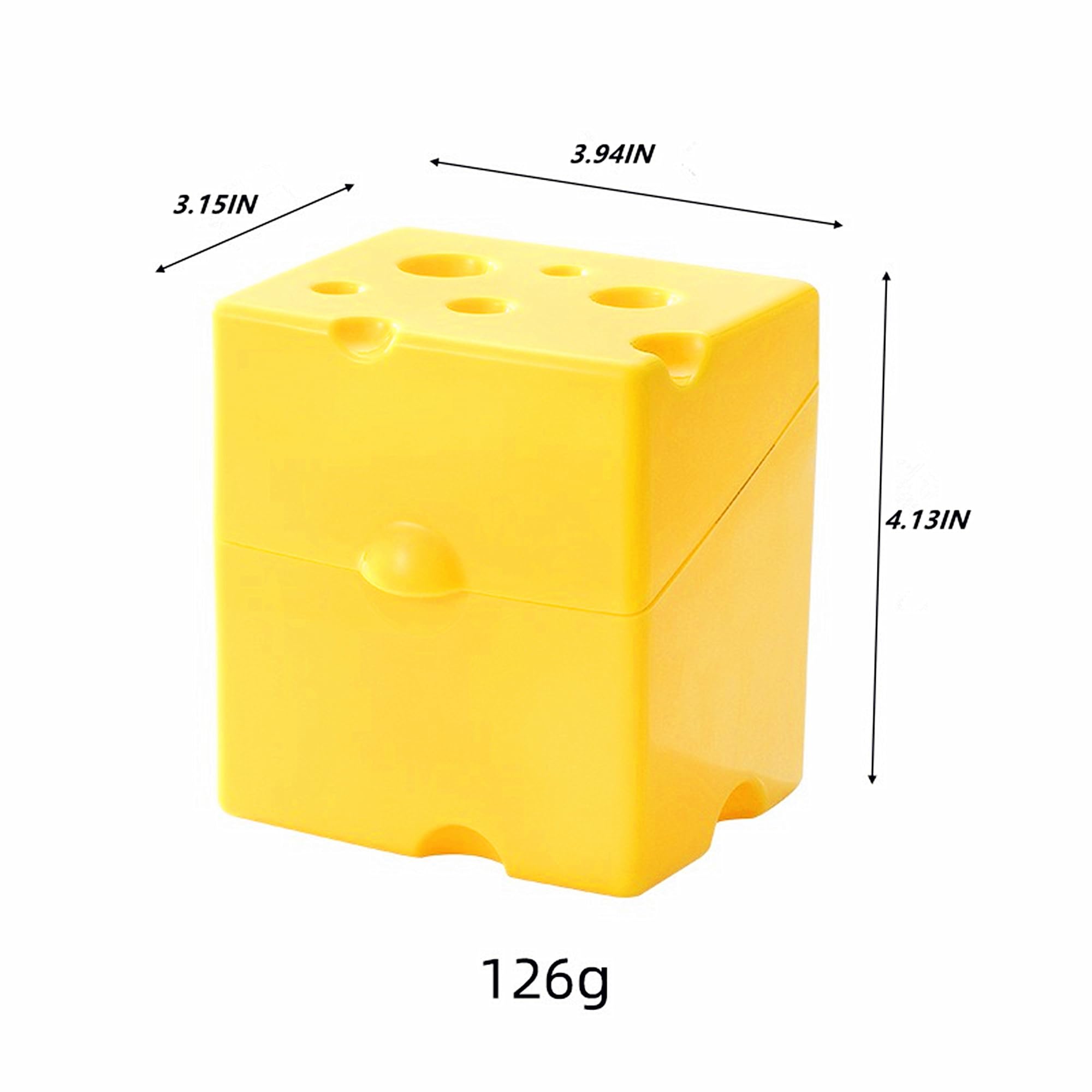 CREHNIL Cow Cheese Slice Holder Storage Container For Refrigerator Sliced Shredded Keeper Containers For Fridge (Yellow)