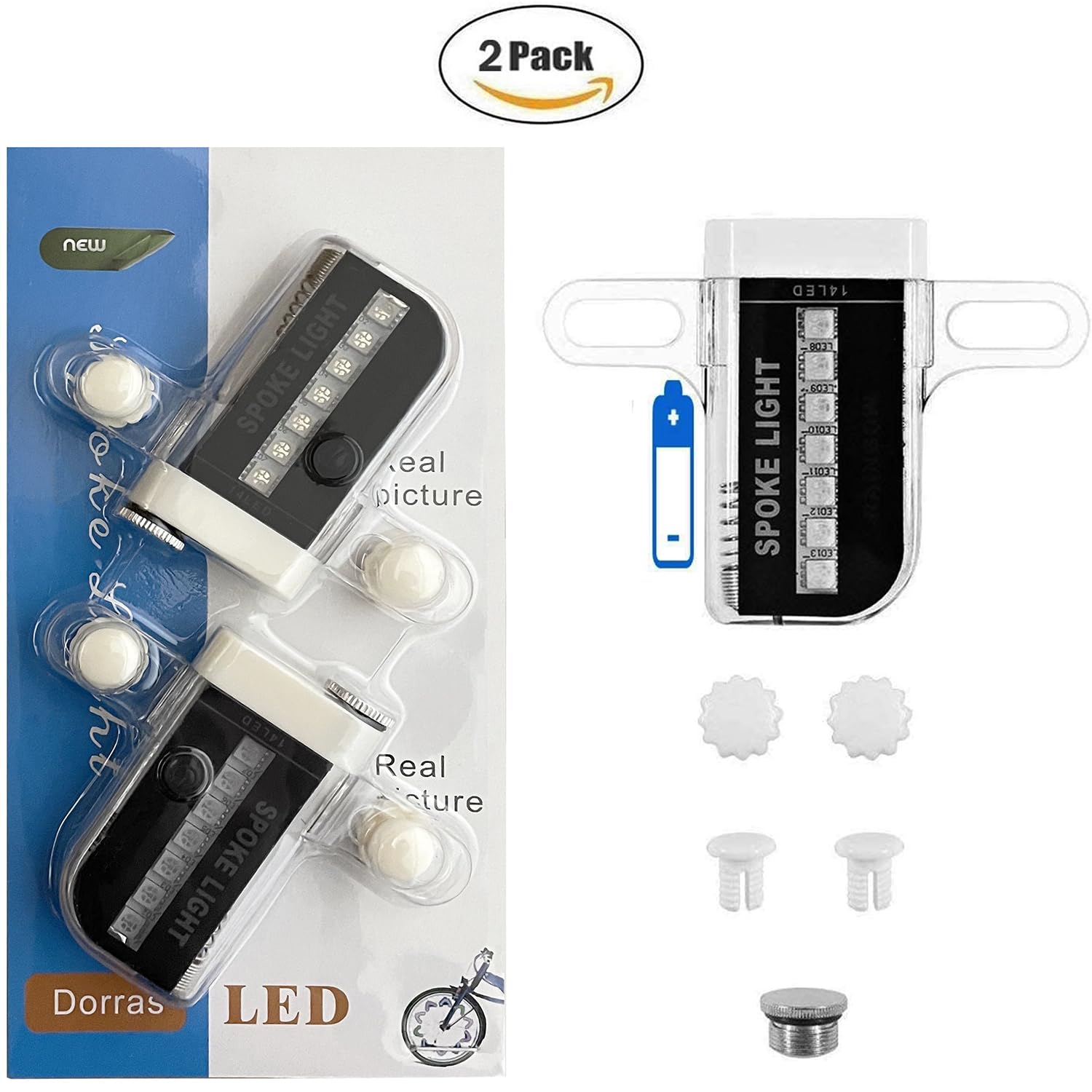 Bike Wheel Lights (2 Pack) - Waterproof LED Bicycle Spoke Lights Safety Tire Lights - Great Gift for Kids Adults - 30 Different Patterns Change - Bike Accessories - Black
