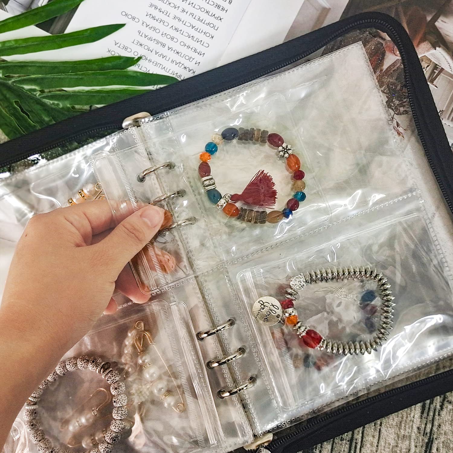 LingLingo Jewelry Pouch Clear Self Seal Plastic Zipper Bags for Necklace Bracelet Packing Storage Transparent PVC Lock Pouches, Pack of 48
