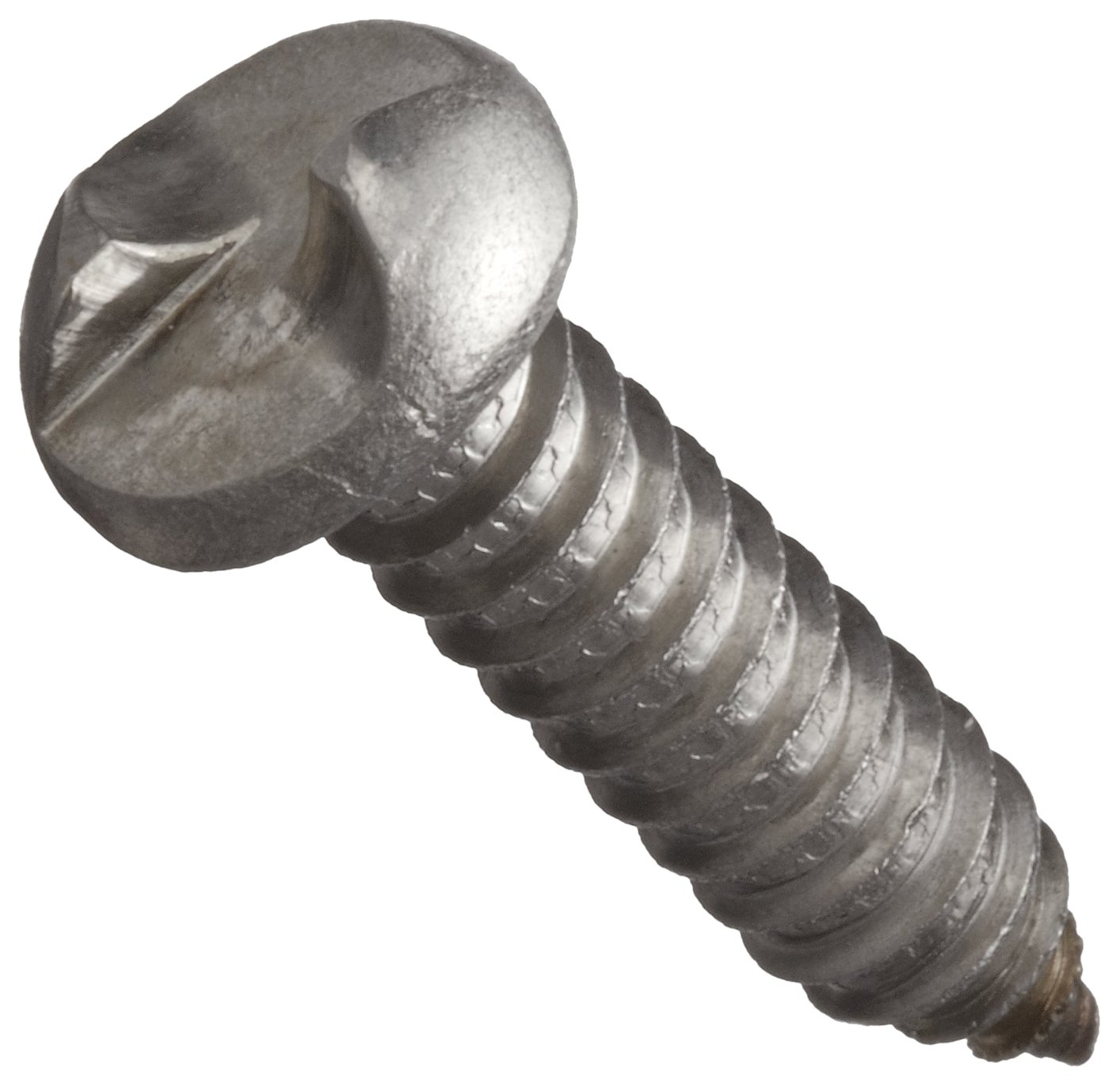 Small Parts Stainless Steel Machine Screw, Plain Finish, Round Head, One-Way Drive, 1-1/4" Length, #14-10 Threads (Pack of 50)