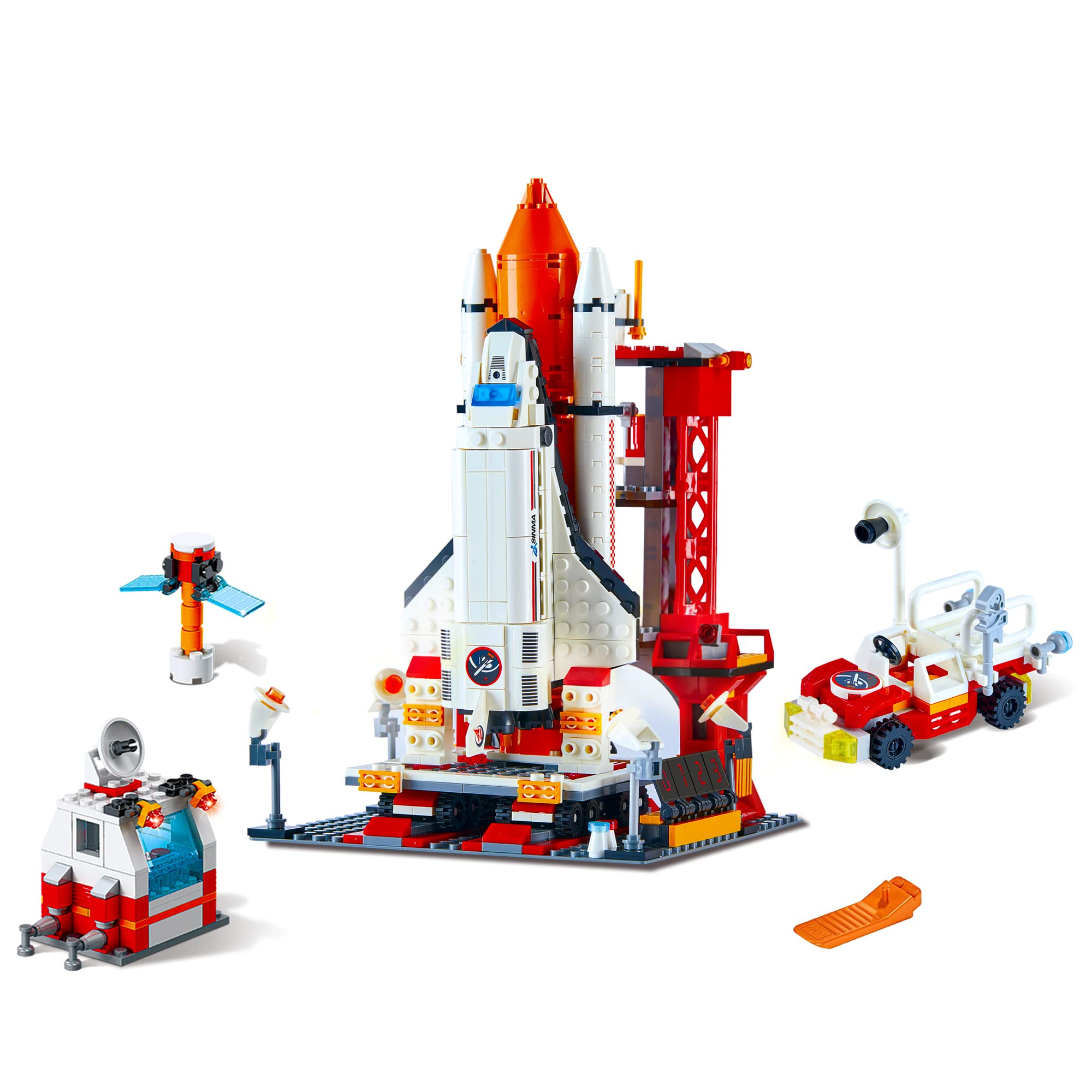 JSINMA City Space Shuttle Toys Building Sets with Astronaut Minifigures&Control Tower Building Kit Space Exploration Rocket Toy STEM Creative & Educational Gift for 6-12 Years Old Boys Girls (807 Pcs)