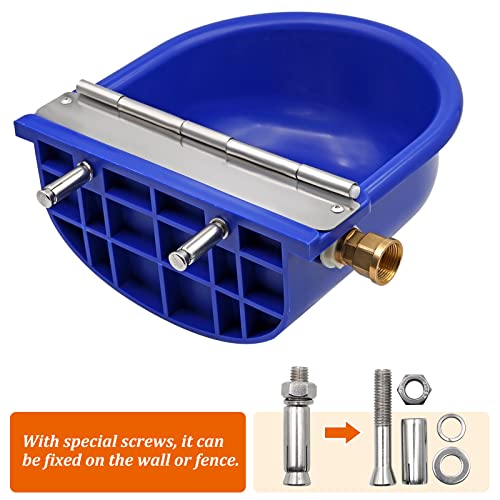 MINYULUA Automatic Waterer Bowl with Float Valve Livestock Drinking Water Bowl for Dogs Horse Cattle Pig Sheep Goat,Farm Animal Water Trough,with Brass Connector Mounting Screws