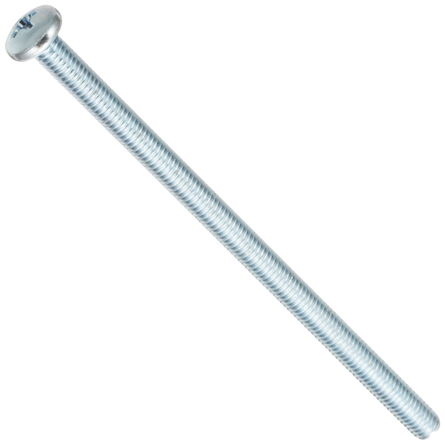 Small Parts Steel Pan Head Machine Screw, Zinc Plated, Meets ASME B18.6.3, #2 Phillips Drive, #10-32 Thread Size, 3-1/2" Length, Fully Threaded, Imported (Pack of 25)