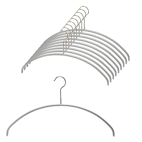 MAWA 110564 Non-Slip Mawa Hangers, Human Body Hangers, Set of 10, Silver