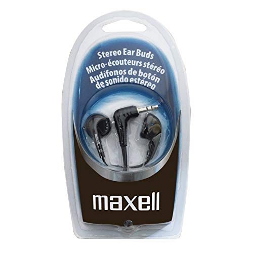 Maxell β 190560, Wired Earbuds Headphones with Lightweight Extended Use Anisotropic Ferrite Magnet Driver - Dynamic Sound Reproduction Stereo - for iOS, Smartphones, MP3 & Gaming β Black