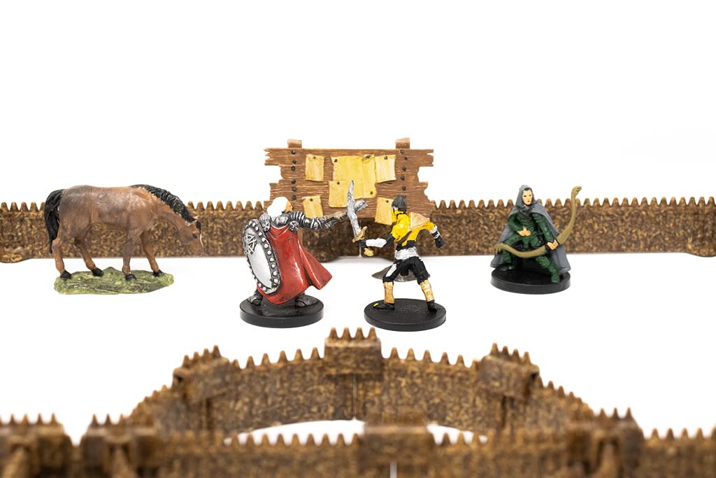 Palisades Fences Kit - Mini Dungeon Castle Cavern Terrain for RPGs, Dungeons & Dragons (DND), Pathfinder, War Gaming, and More! by DCD (34+pcs, 7ft 8in)